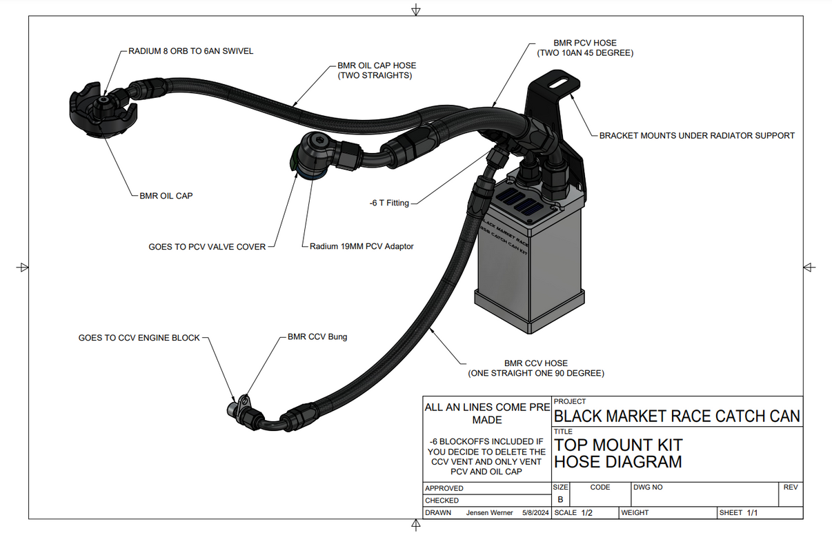 BMR Gen 2 B58 Catch Can Kit – Black Market Race
